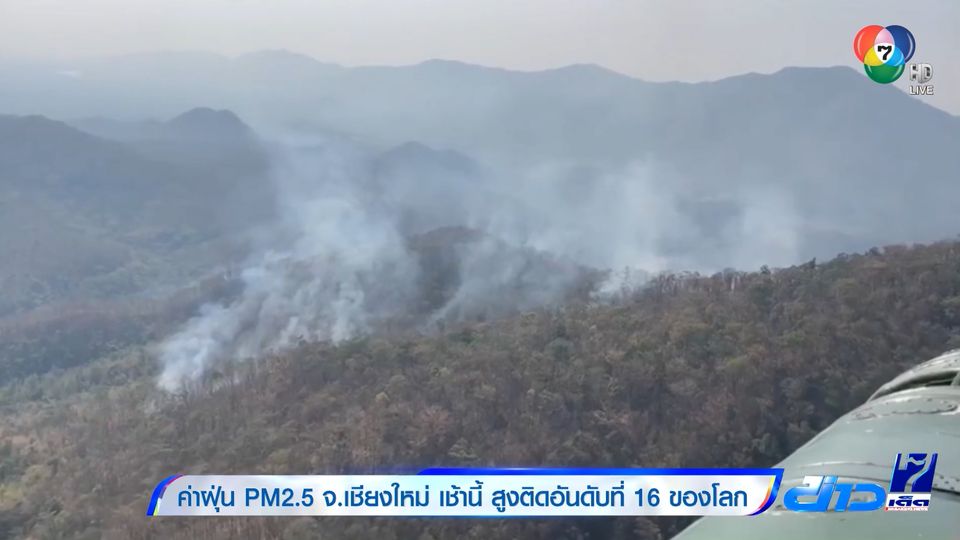 ข่าวค่าฝุ่น PM2.5 จ.เชียงใหม่ เช้านี้ สูงติดอันดับที่ 16 ของโลก