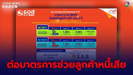 ข่าวธอส. อุ้มลูกหนี้ NPL เปิดลงทะเบียนต่ออายุมาตรการเดิม 1 ก.ค.-30 ธ.ค.66