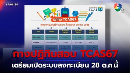 ข่าวกางปฏิทินสอบ TCAS67 ทปอ.แจงเตรียมเปิดระบบลงทะเบียน 28 ต.ค.นี้