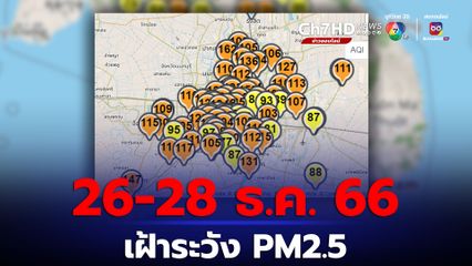 ข่าว26-28 ธ.ค. 66 หลายพื้นที่ PM2.5 เริ่มมีผลต่อสุขภาพ